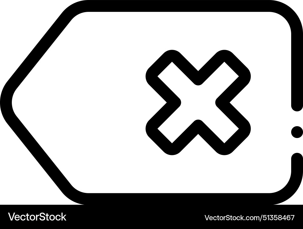 Backspace icon thin linear style design isolated Vector Image