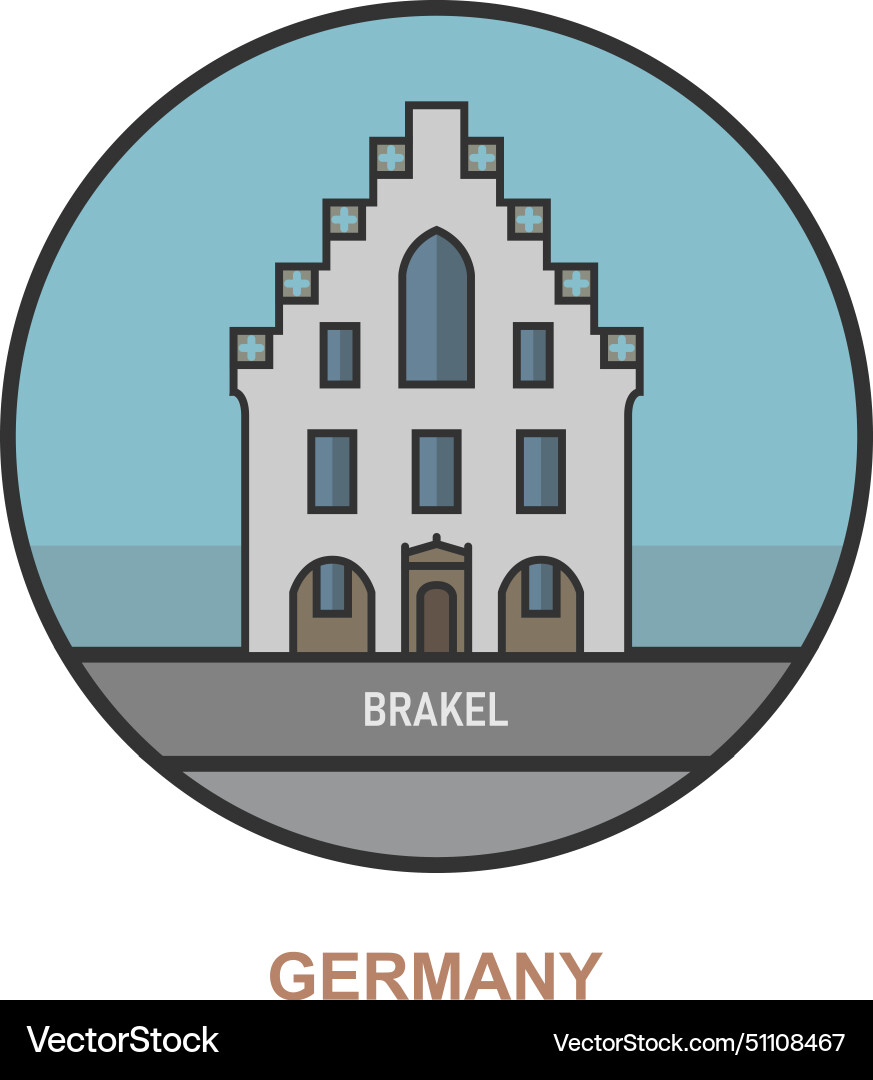 Brakel cities and towns in germany Royalty Free Vector Image
