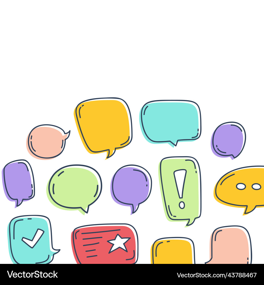 Chat frame doodle Royalty Free Vector Image - VectorStock