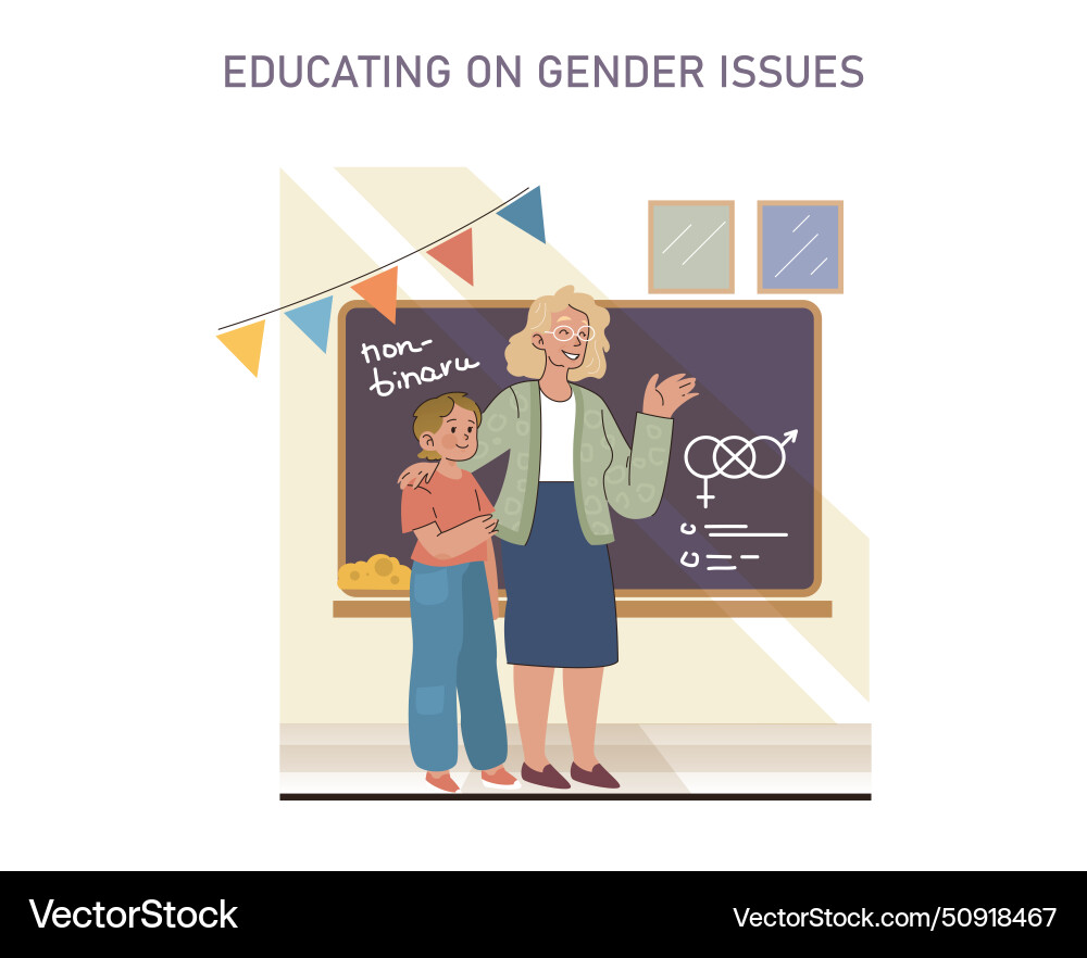 Educating on gender issues concept Royalty Free Vector Image
