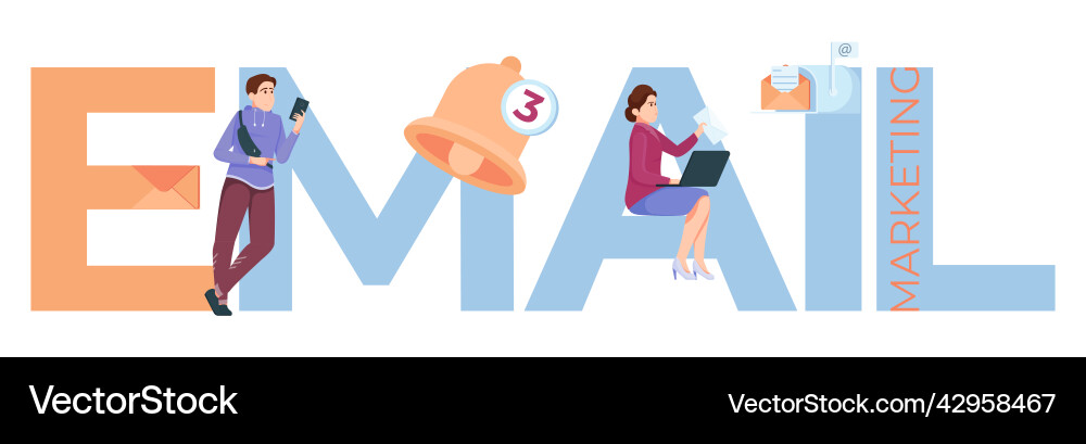 Email marketing text Royalty Free Vector Image