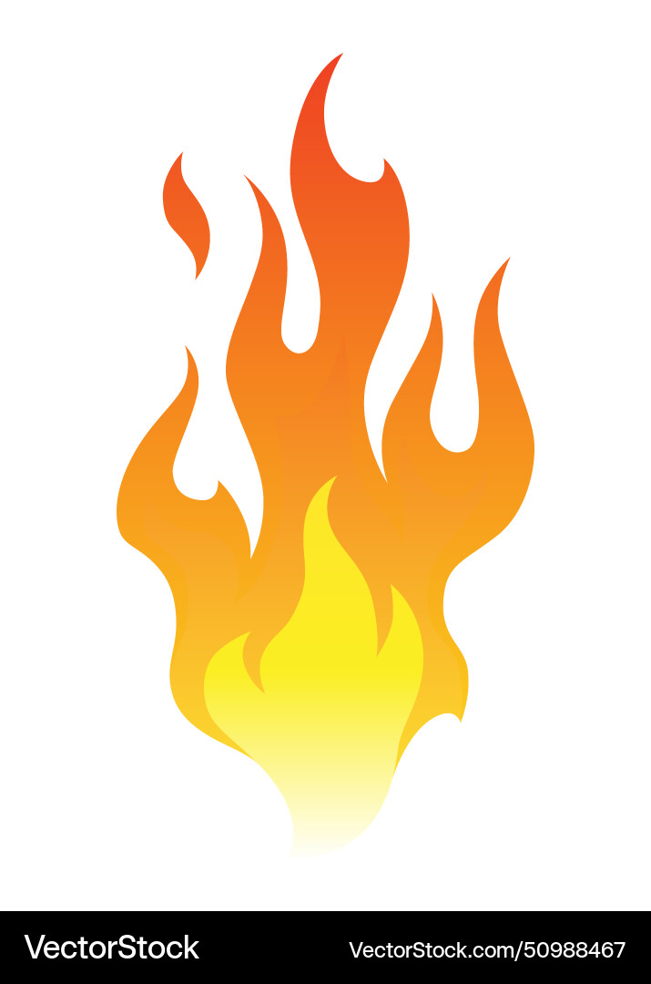Fire flame icon cartoon heat wildfire or bonfire Vector Image