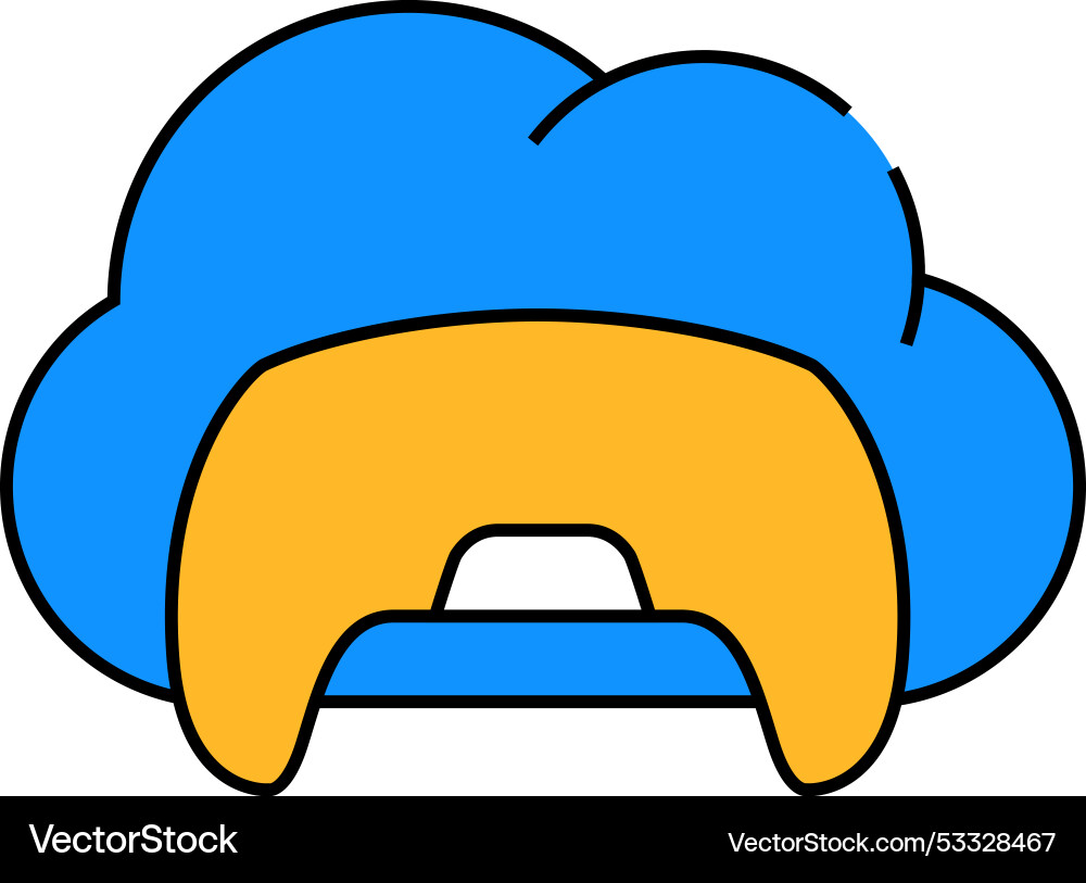 Game safe cloud icon color Royalty Free Vector Image