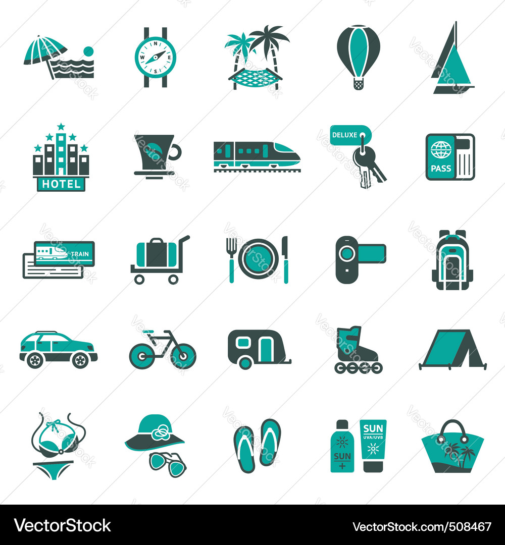 Signs vacation travel recreation second Royalty Free Vector