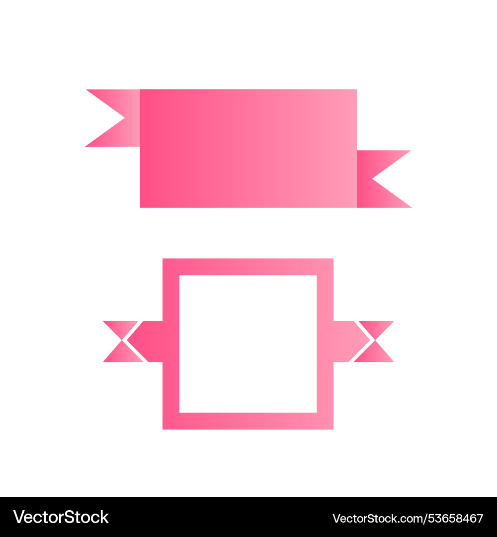 Square shape fill color pink ribbon design Vector Image