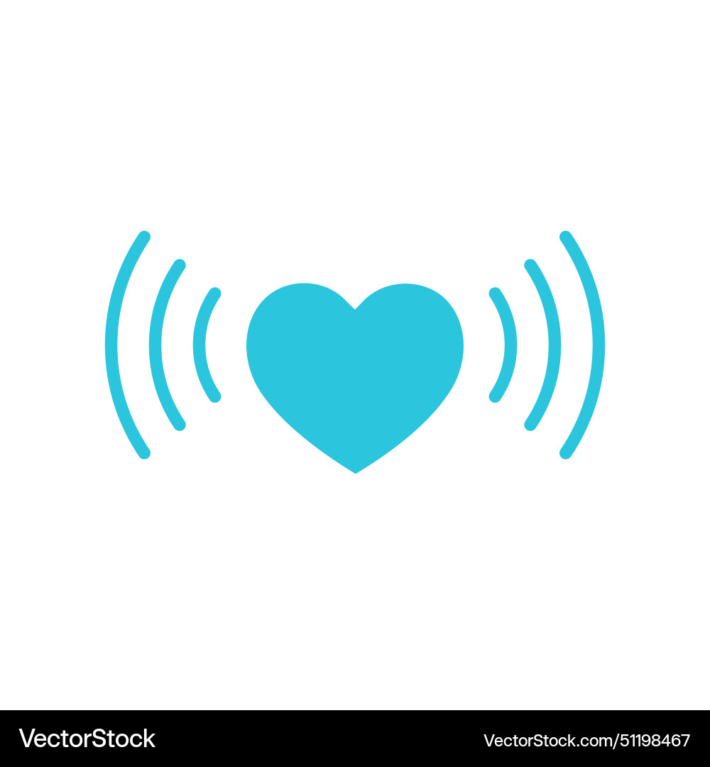 Vibrations heart beating icon isolated on white Vector Image
