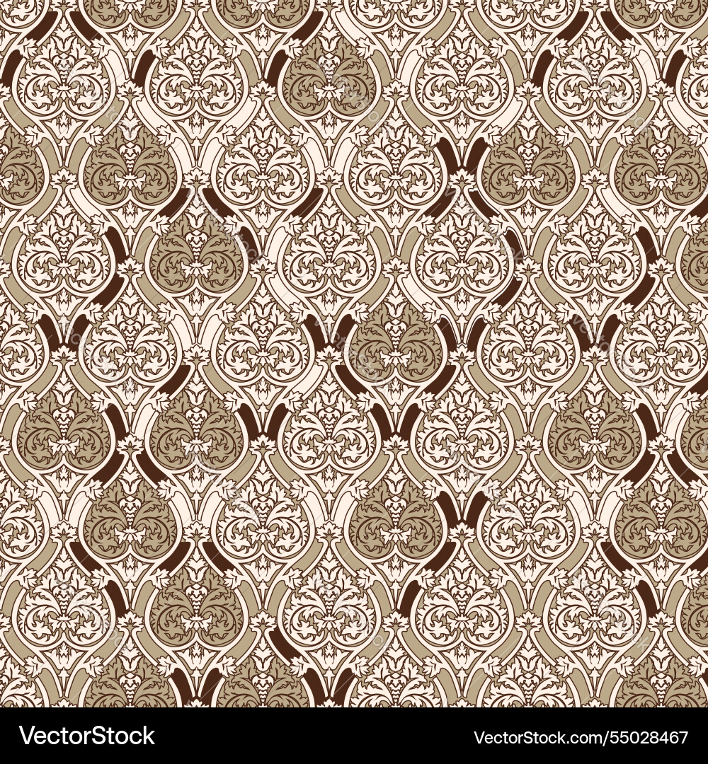 Vintage ethnic damask pattern background Vector Image