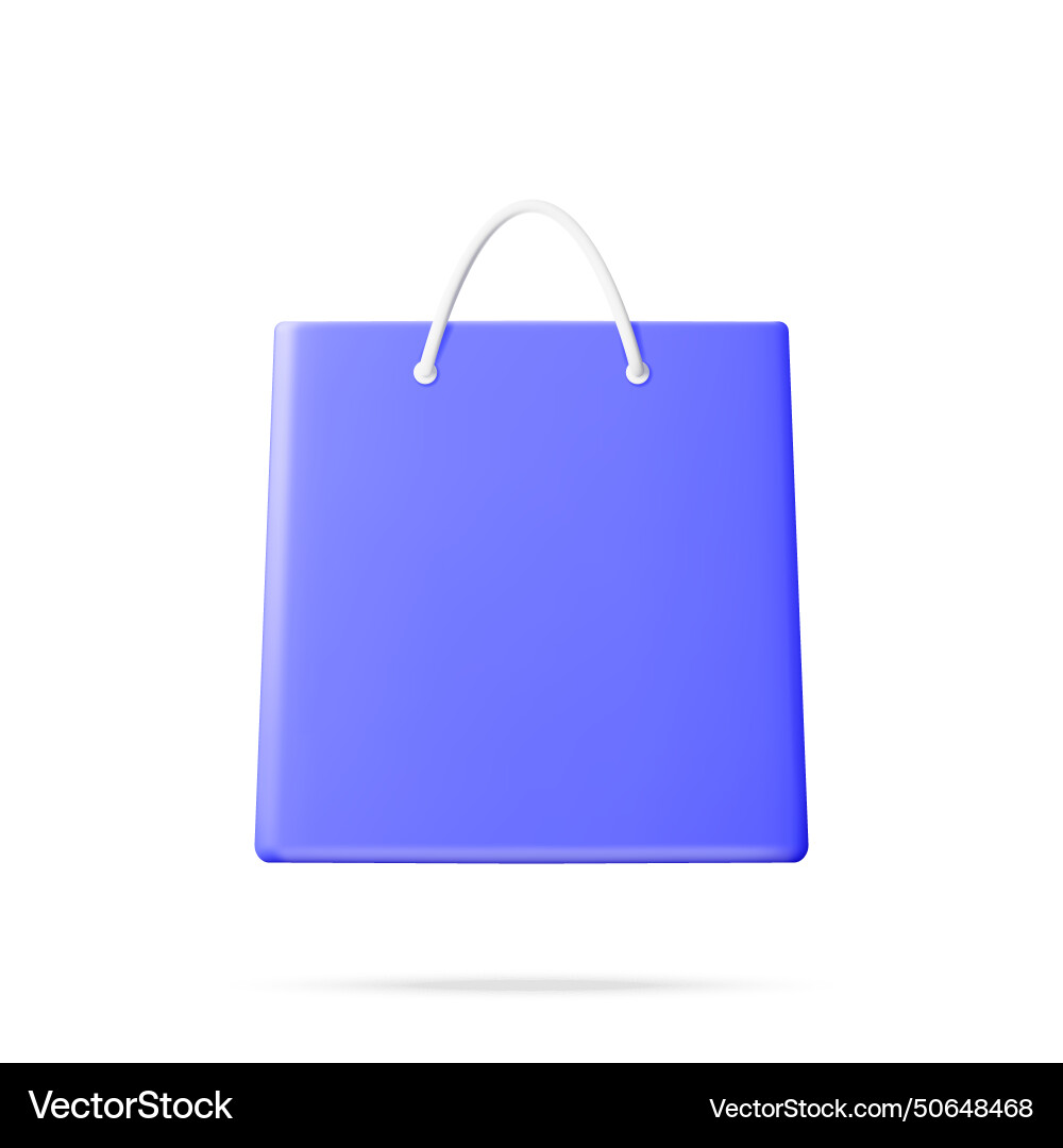 3d shopping bag isolated on white Royalty Free Vector Image