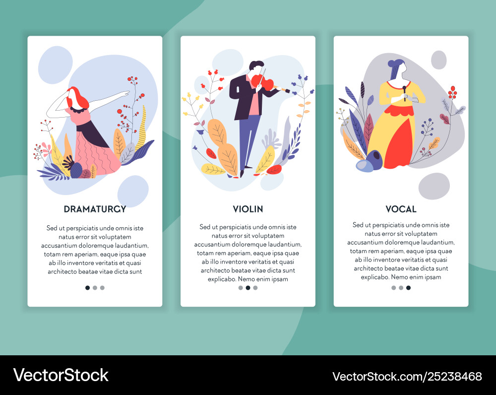 Art lessons dramaturgy violin and vocal classes Vector Image