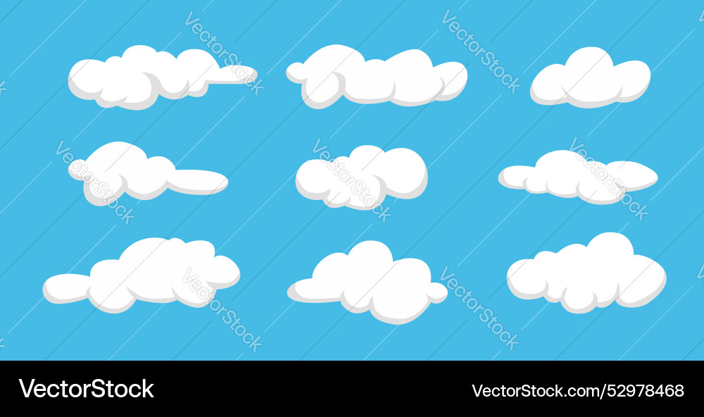 Cloud collection elements Royalty Free Vector Image