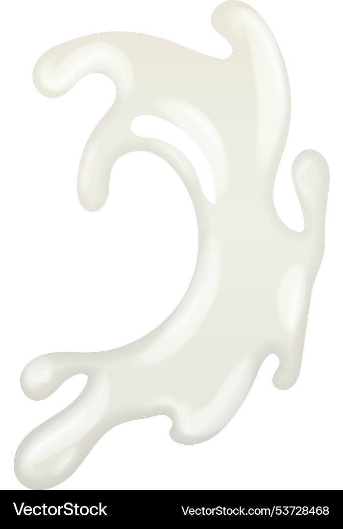 Cream splash white realistic fluid motion mockup Vector Image