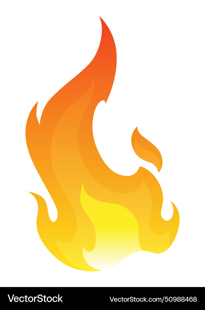 Fire flame icon cartoon heat wildfire or bonfire Vector Image