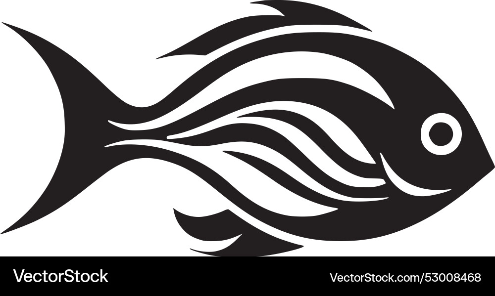 Fish - black and white Royalty Free Vector Image