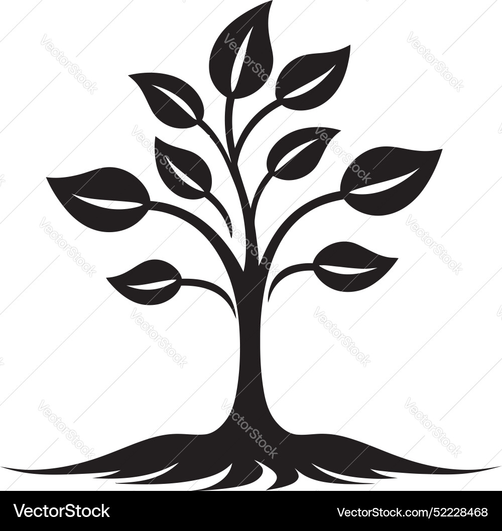 Forest guardian sleek black logo design with tree Vector Image
