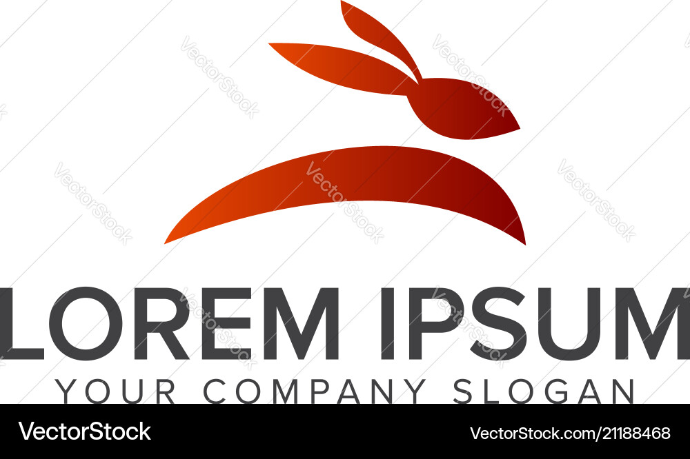 Jump run rabbit logo design concept template Vector Image