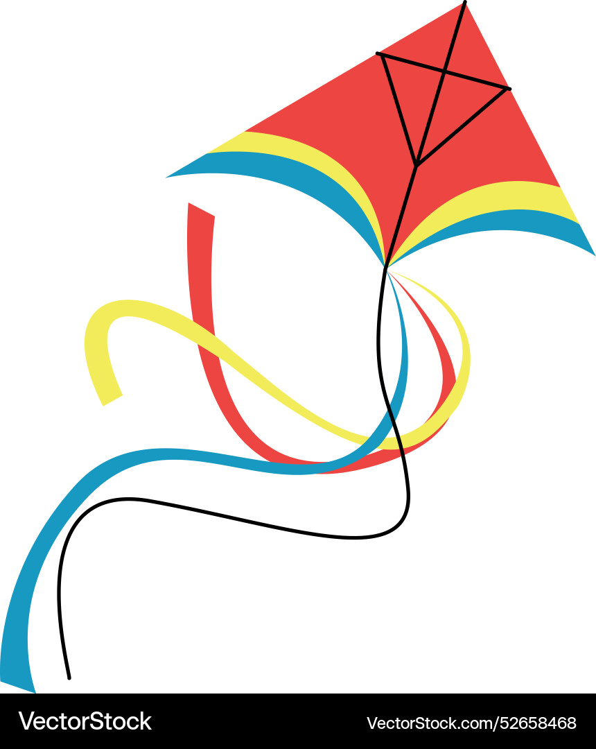 Kite fly traditional Royalty Free Vector Image