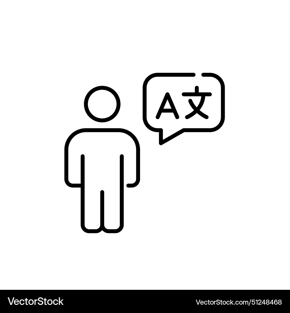 Person with languages speech bubble multilingual Vector Image