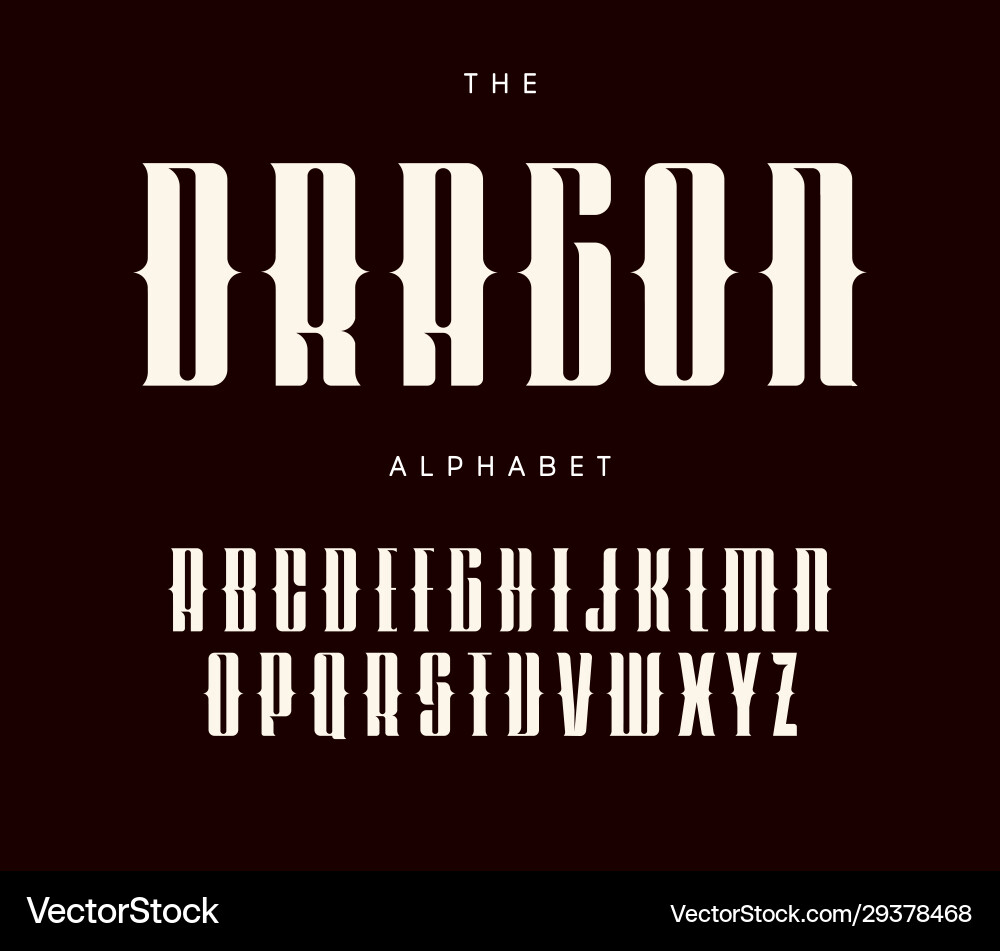 Tall and bold letters set with serifs cutouts Vector Image