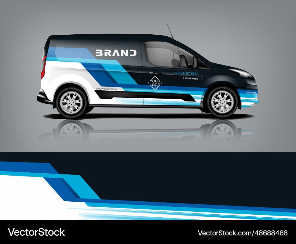 Van wrap design sticker and decal Royalty Free Vector Image