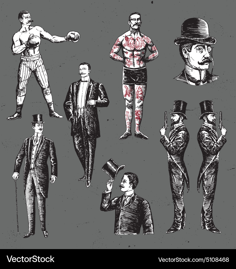Gentleman Boxer Vintage Vector Images (30)