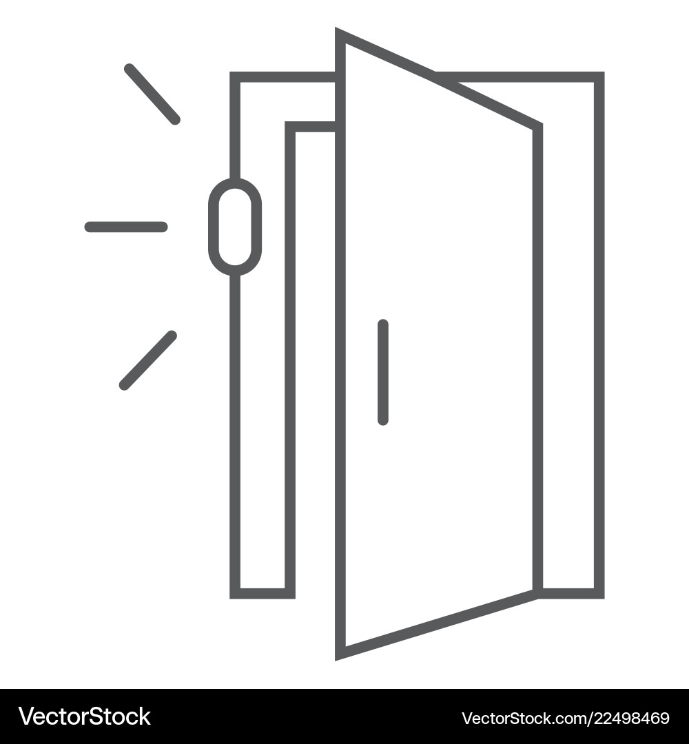 Door sensor thin line icon access and security Vector Image
