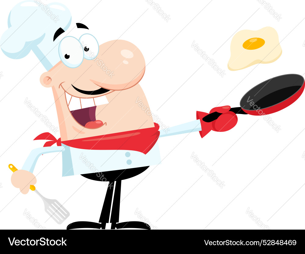 Happy chef man cartoon character Royalty Free Vector Image