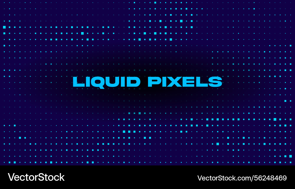 Liquid pixels digital pixel grid background Vector Image