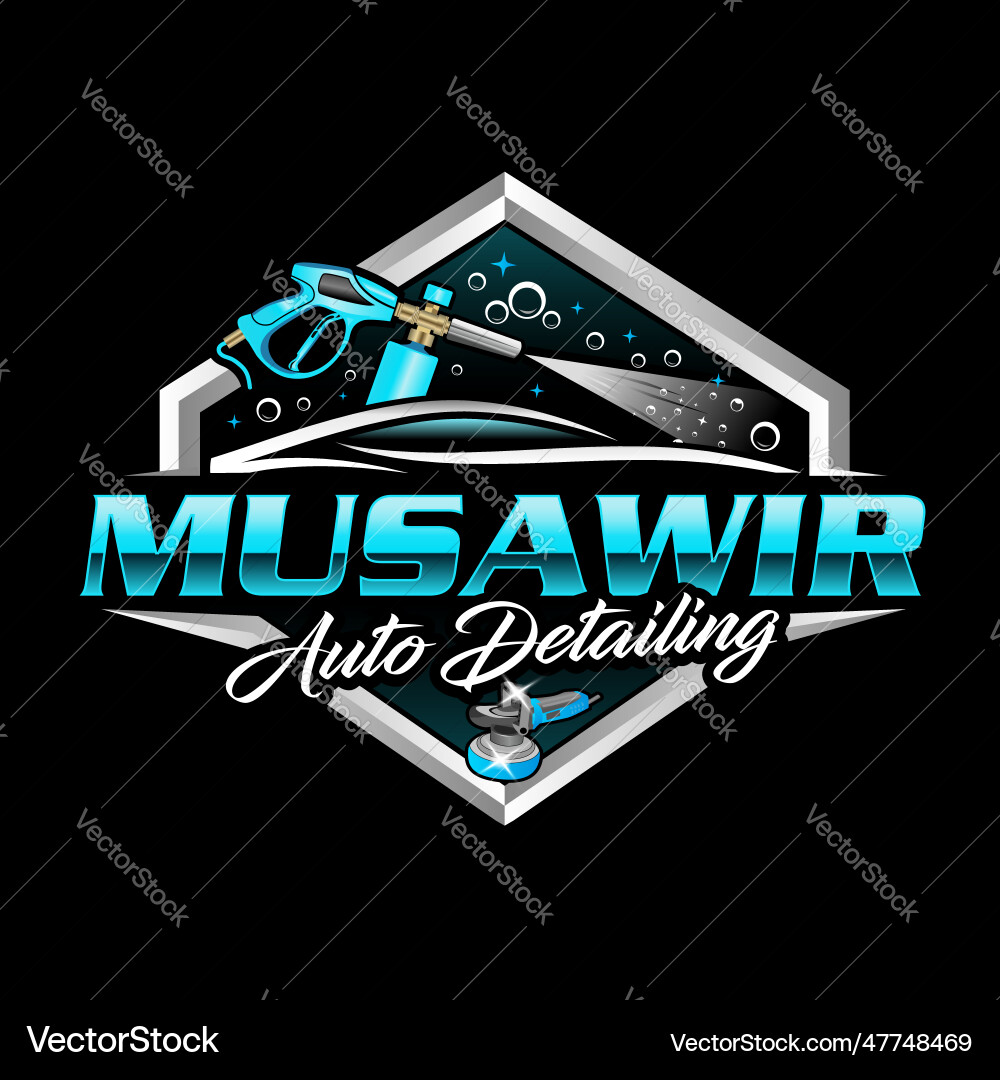 Mobile Auto Detailing Logo Royalty Free Vector Image