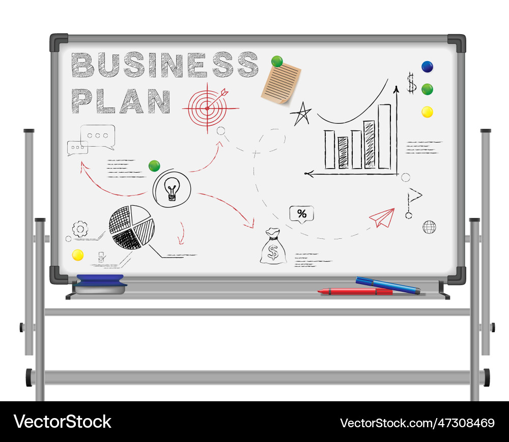 Office written boards composition Royalty Free Vector Image