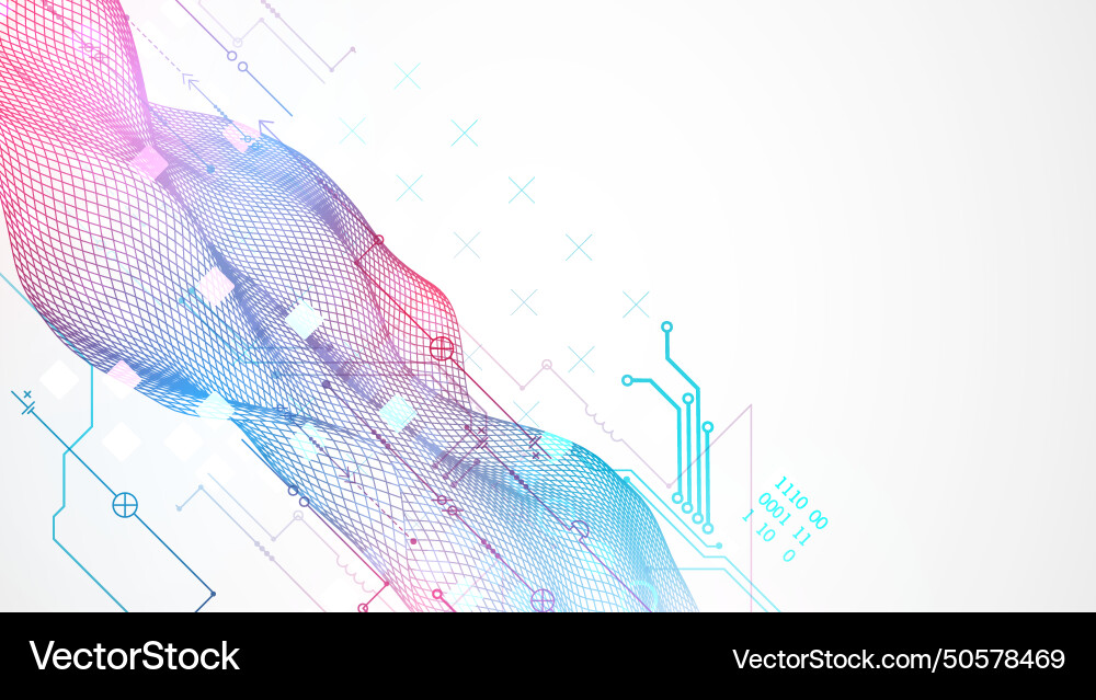 Wireframe big data concept abstract digital Vector Image