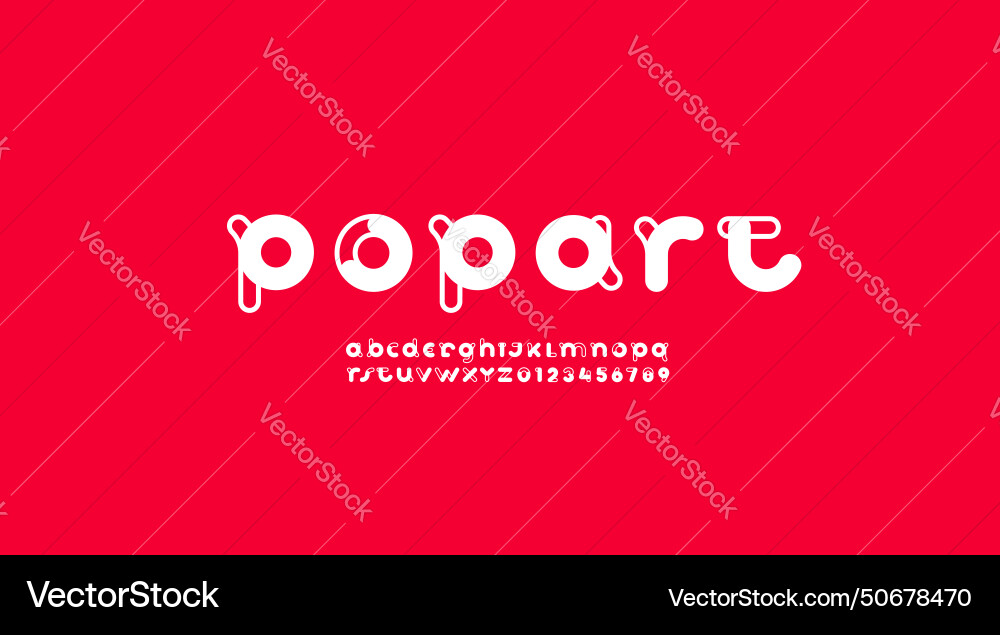Alphabet decorative pop art font Royalty Free Vector Image