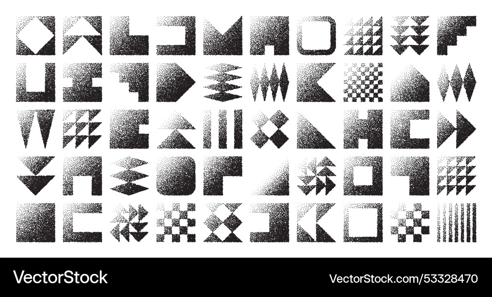 Brutalist geometric shapes dotted objects Vector Image