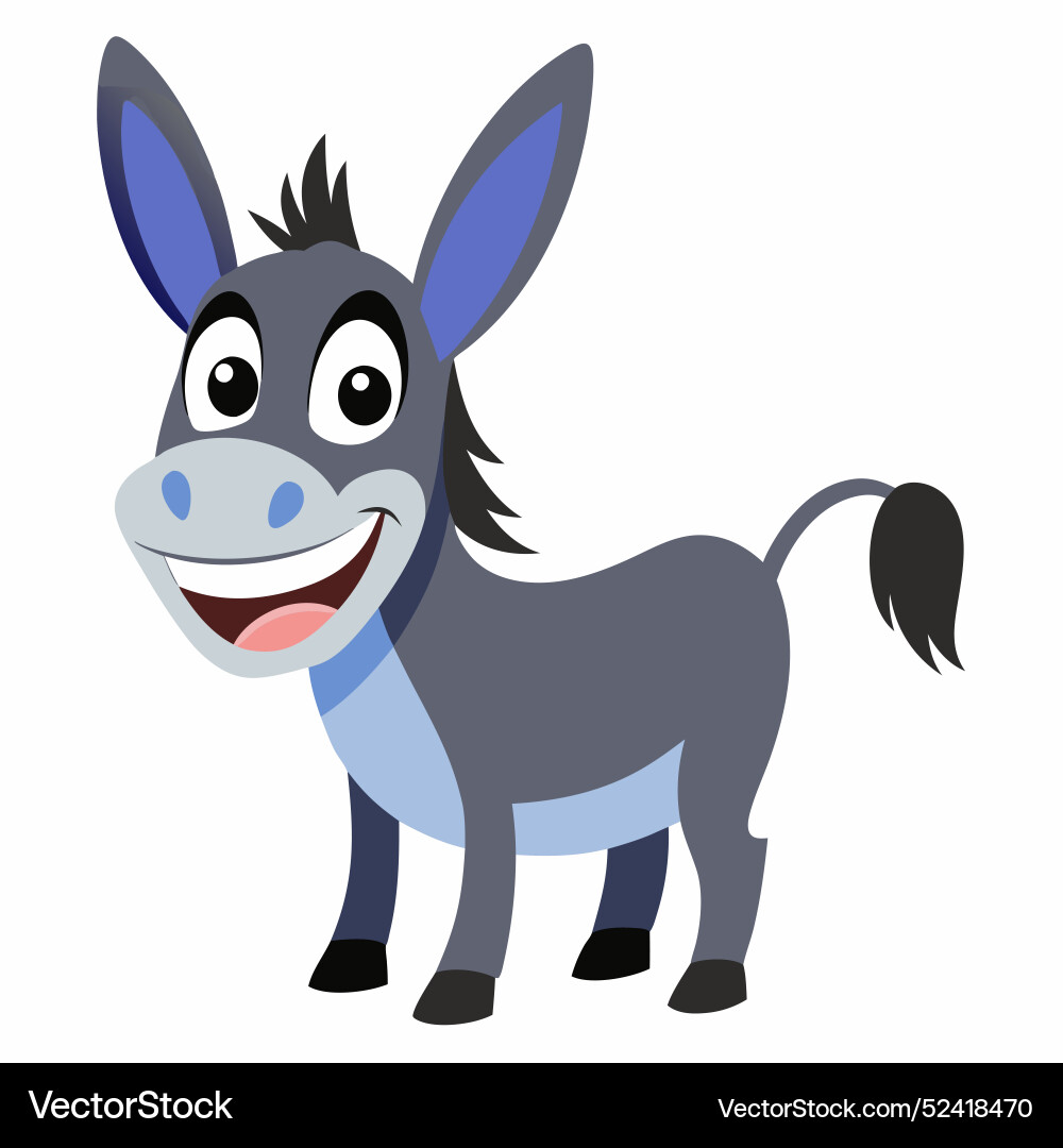 Donkey smiles kawaii Royalty Free Vector Image