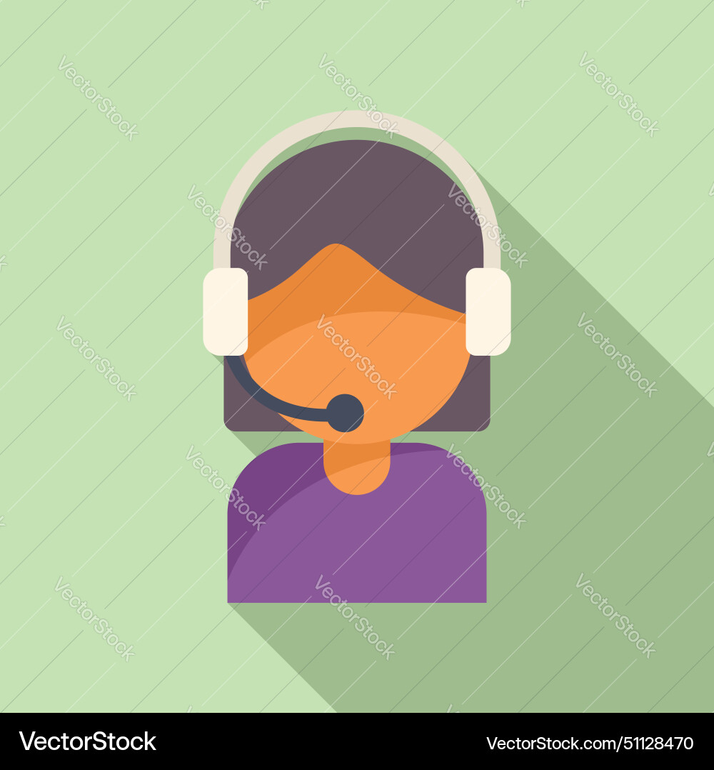 Female call center worker icon flat online Vector Image