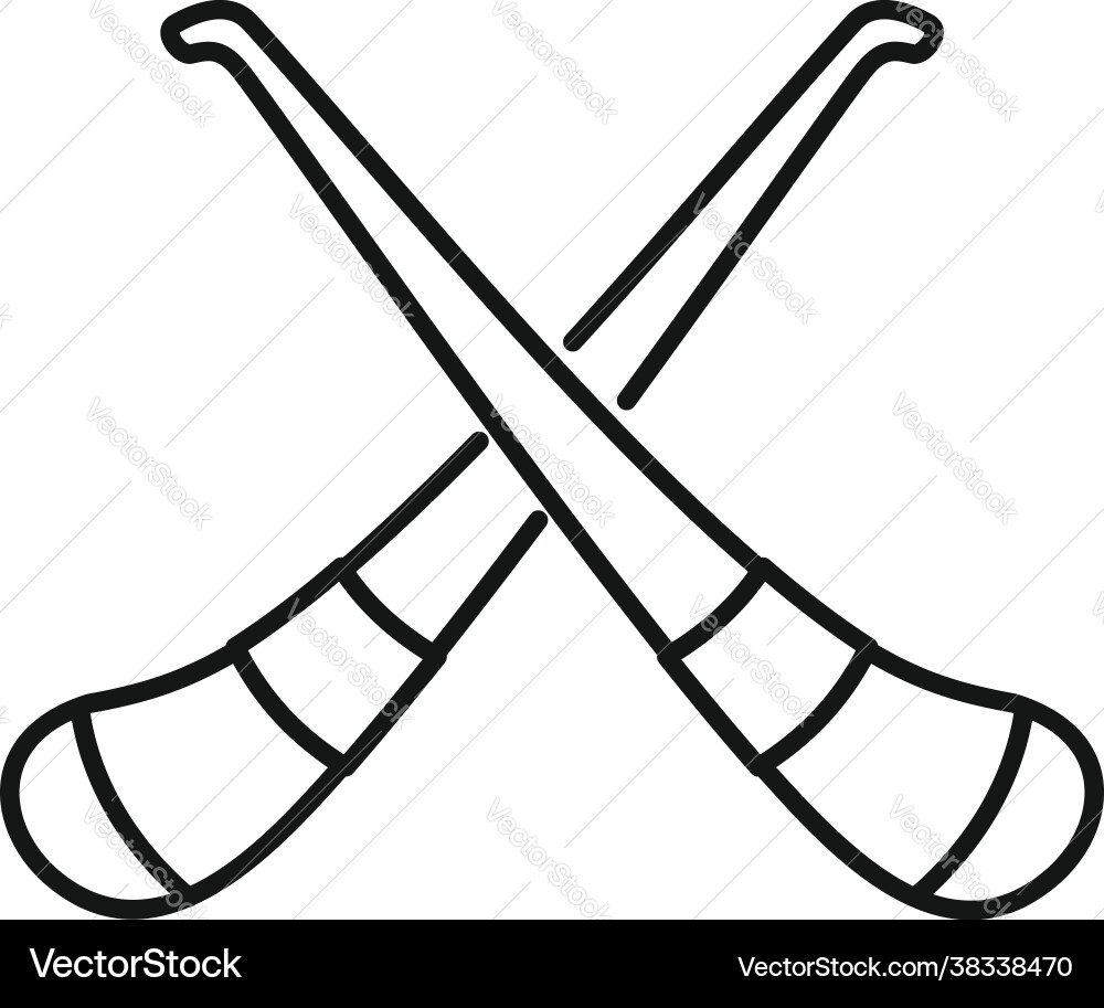 Hurling crossed sticks icon outline style Vector Image