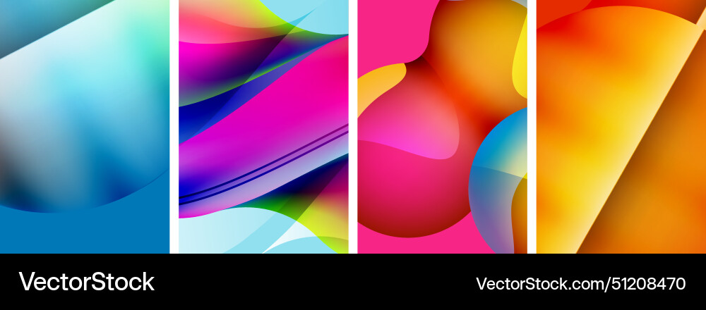 Liquid abstract shapes with gradient colors Vector Image