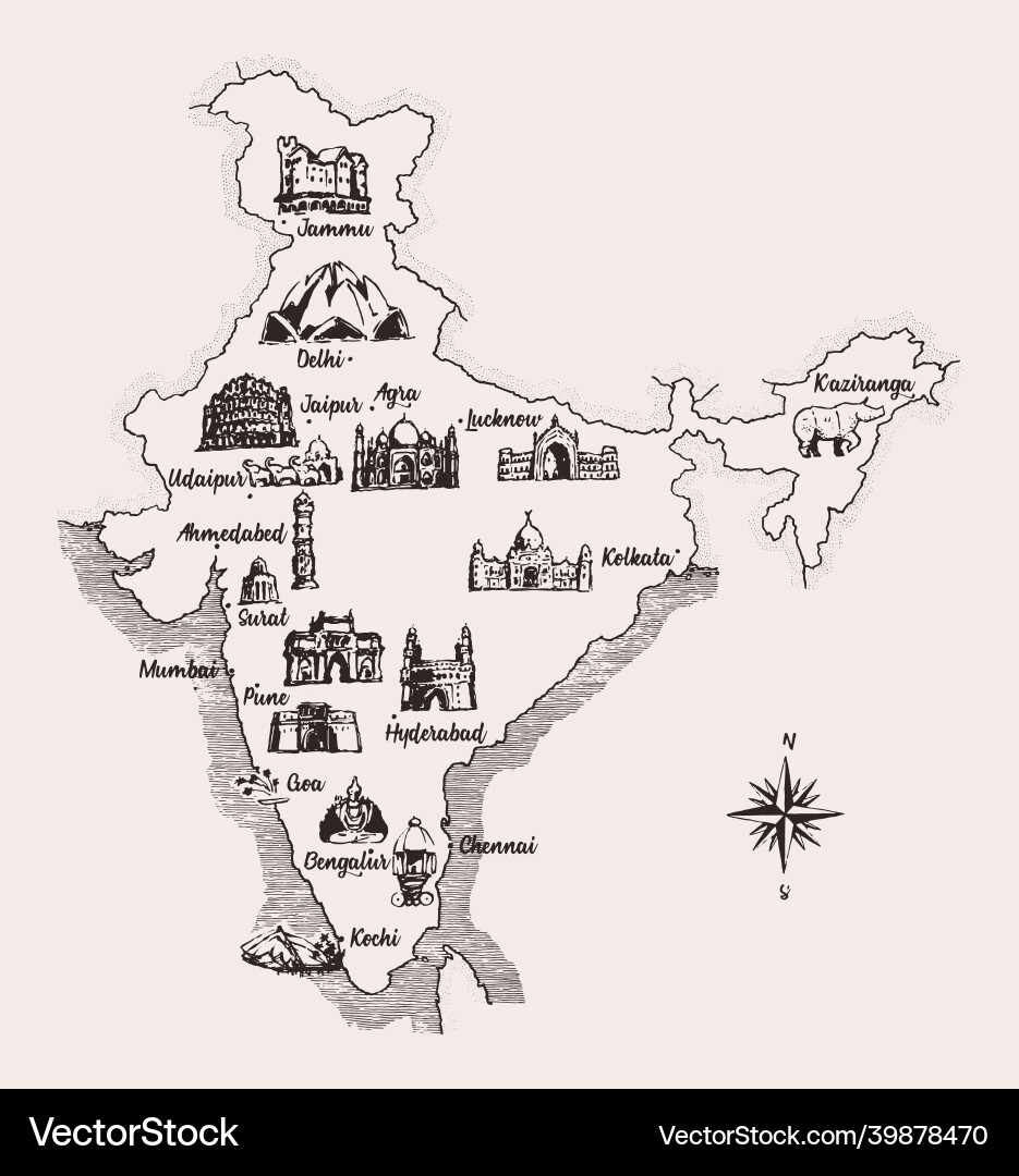 Map of germany old school retro engraved Vector Image