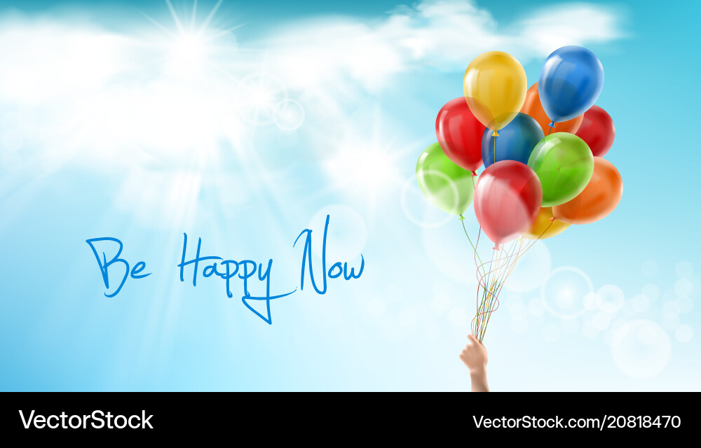 Motivational Happy Balloons Banner Royalty Free Vector Image