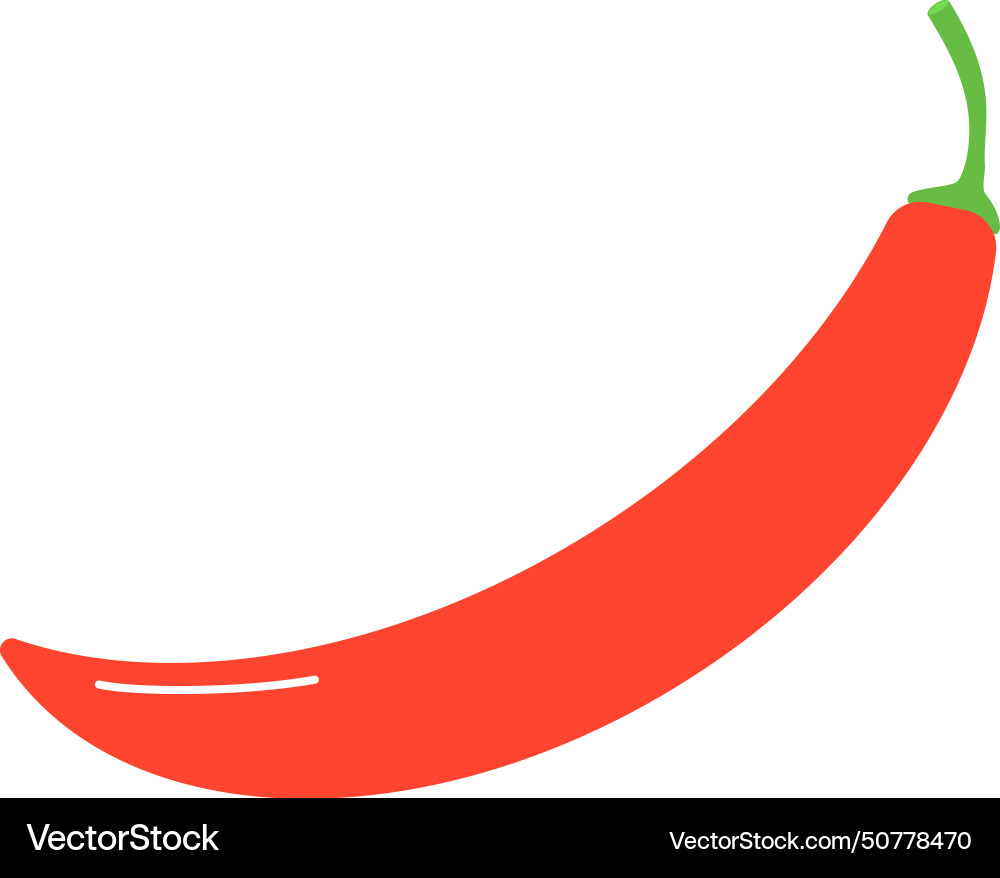 Red cayenne pepper color icon hot chilli Vector Image