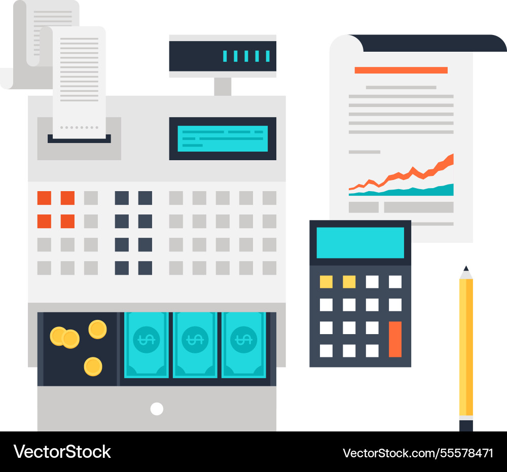 Accounting flat web icon concept Royalty Free Vector Image
