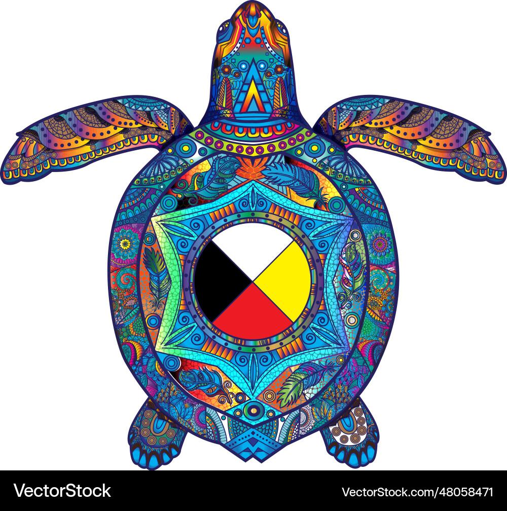 Colorful Mandala Turtle Royalty Free Vector Image