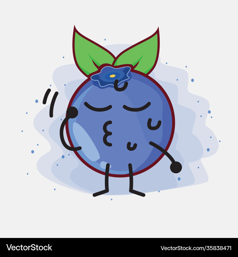 Cute blueberry character Royalty Free Vector Image