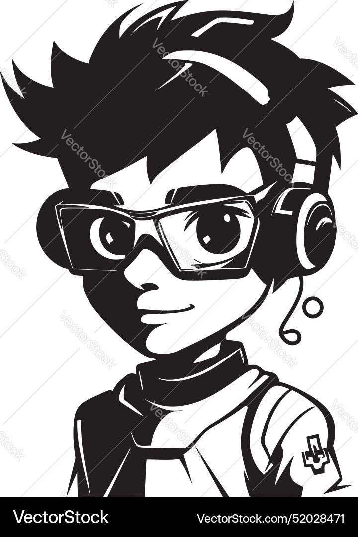 Cyber champion engineering tech kid icon Vector Image
