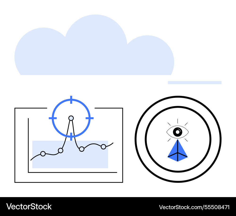 Data analysis and targeting visualization Vector Image