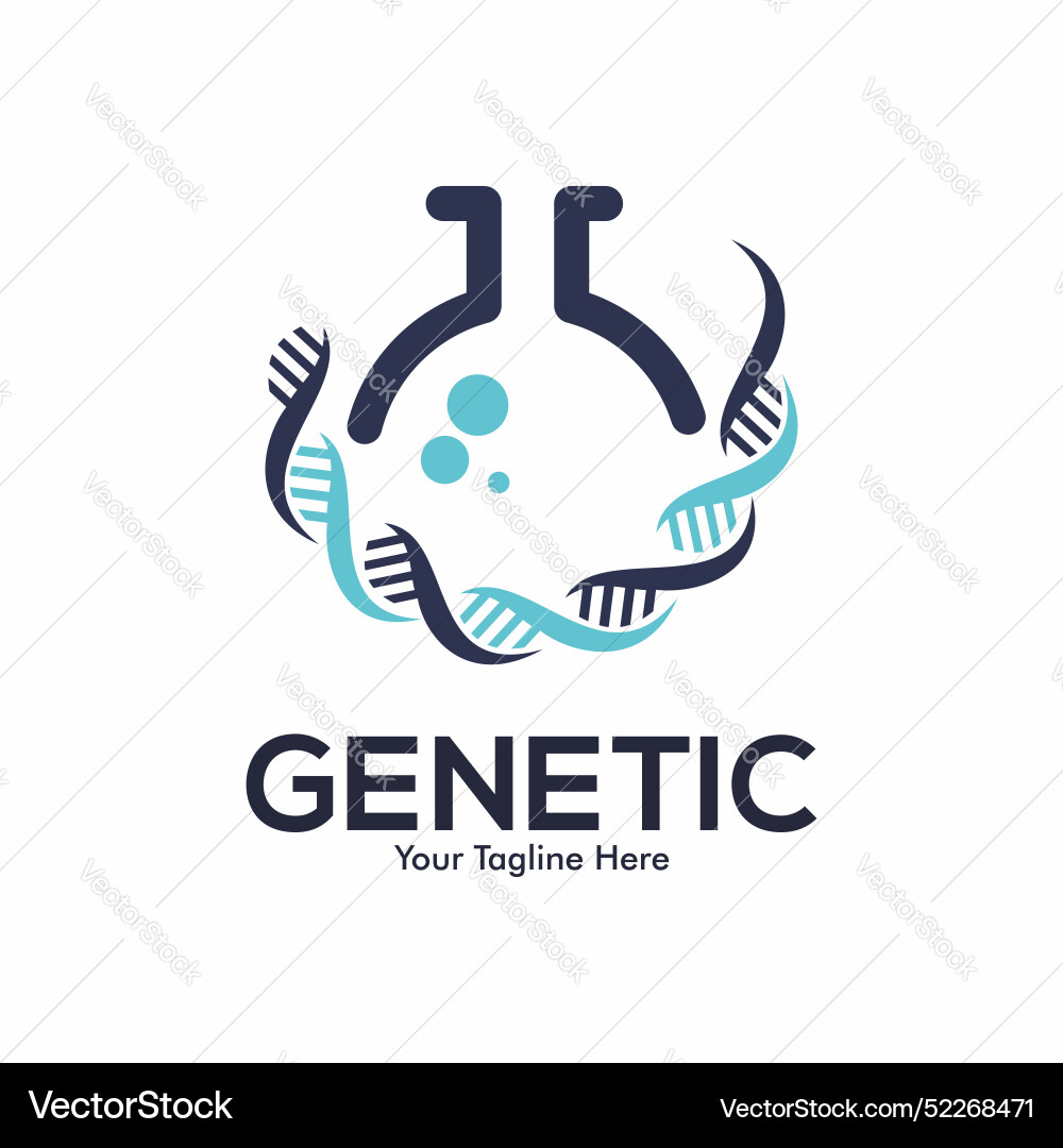 Genetic lab logo element symbol Royalty Free Vector Image
