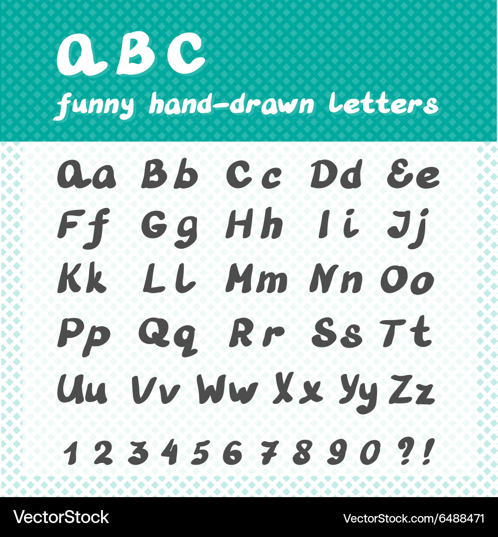 Hand drawn abc - funny alphabet letters Royalty Free Vector