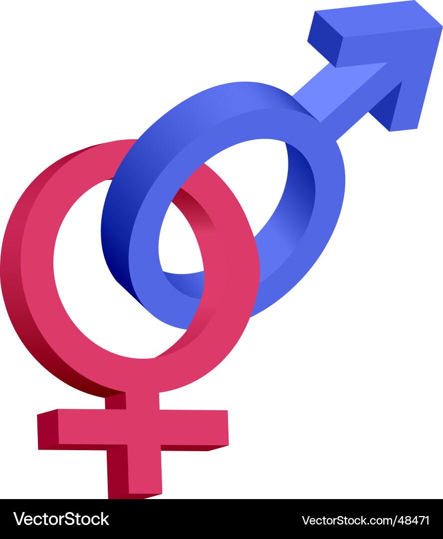 Interlocked Male Female Symbols Royalty Free Vector Image
