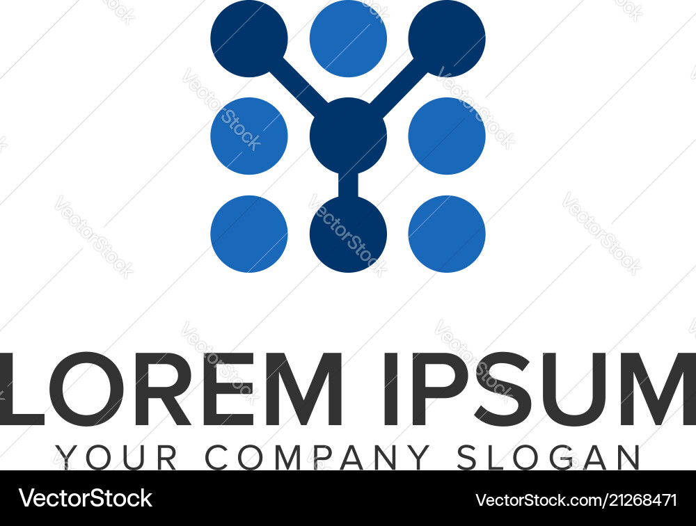 Letter y dot logo design concept template Vector Image
