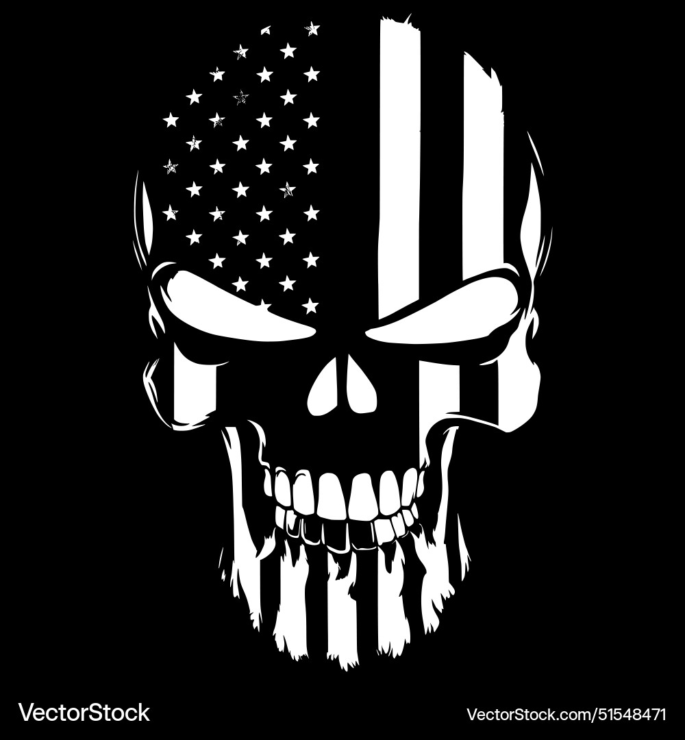 Skull featuring usa flag design Royalty Free Vector Image