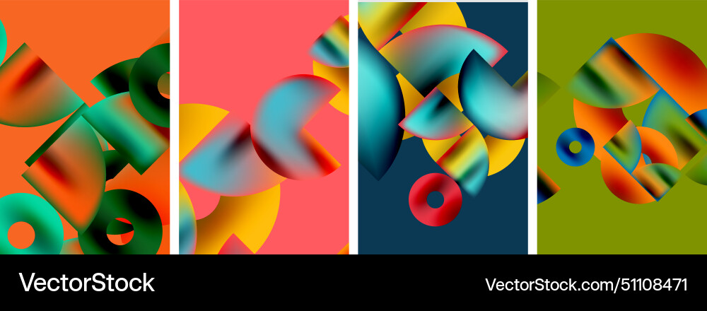 Vibrant geometric shapes in art petal rectangle Vector Image